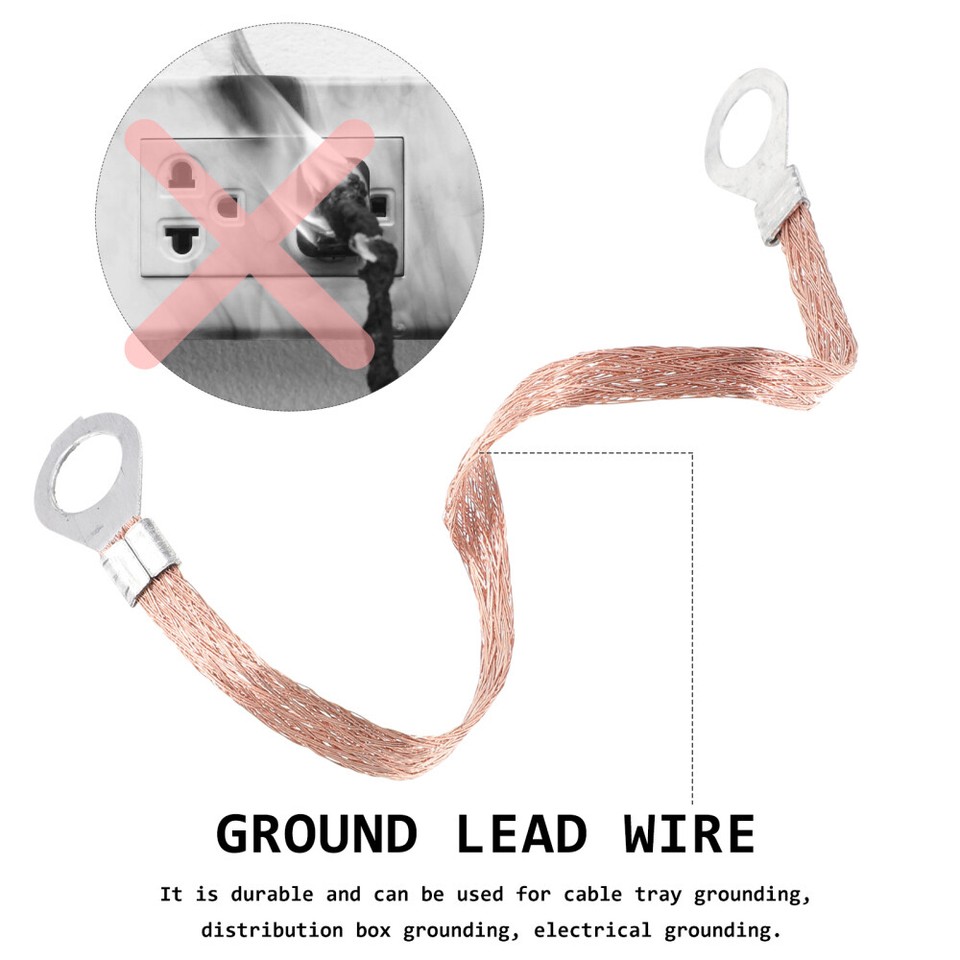 100pcs Ground Cable Braided Copper Wire Cable Straps Wire Straps | eBay