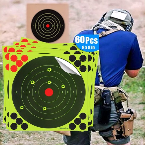 60 Pack 8" Shooting Targets Splatter Paper-Shots Burst Gun Shoot Rifle ...