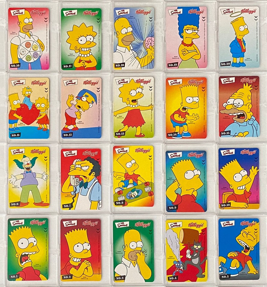 2001 The Simpsons Trading Card Set German Kelloggs Promo Sticker Set of ...
