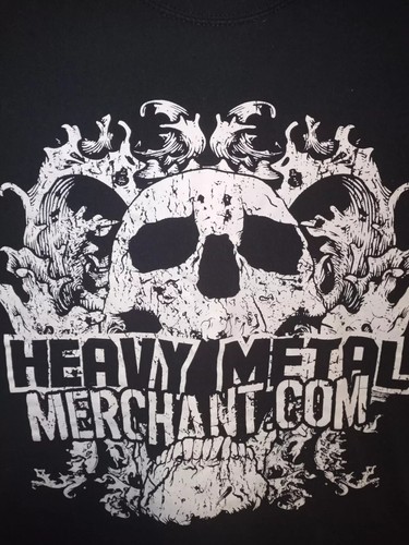 Heavy Metal Merchant T-Shirt Mens Size MEDIUM Black SHORT Sleeve FLAWS ...