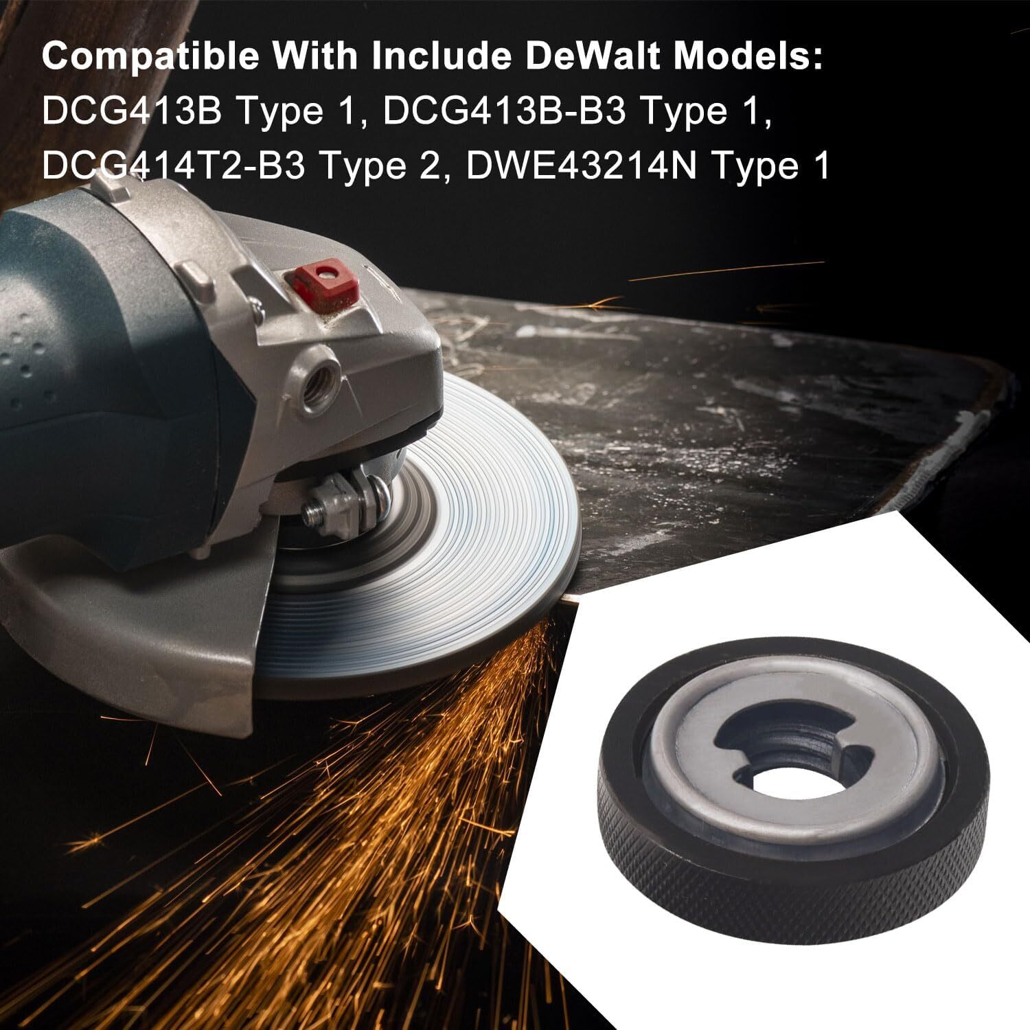 Fits DeWalt N484249 Angle Grinder Flanged Hex Nut DCG413B DCG413B-B3 US ...