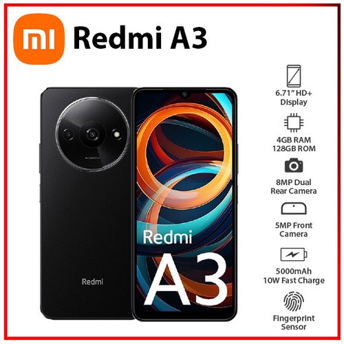(New&Unlocked) Xiaomi Redmi A3 4GB+128GB BLACK Dual SIM Android Cell ...