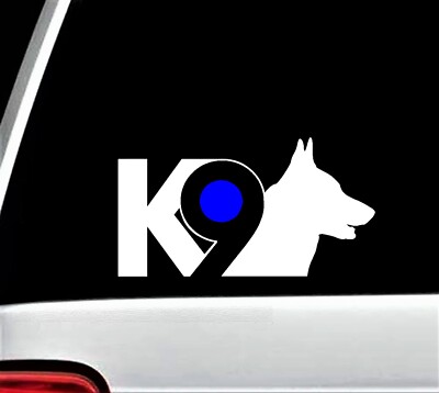 K9 K-9 German Shepherd Police Dog Decal Sticker with Blue Dot B1128 | eBay