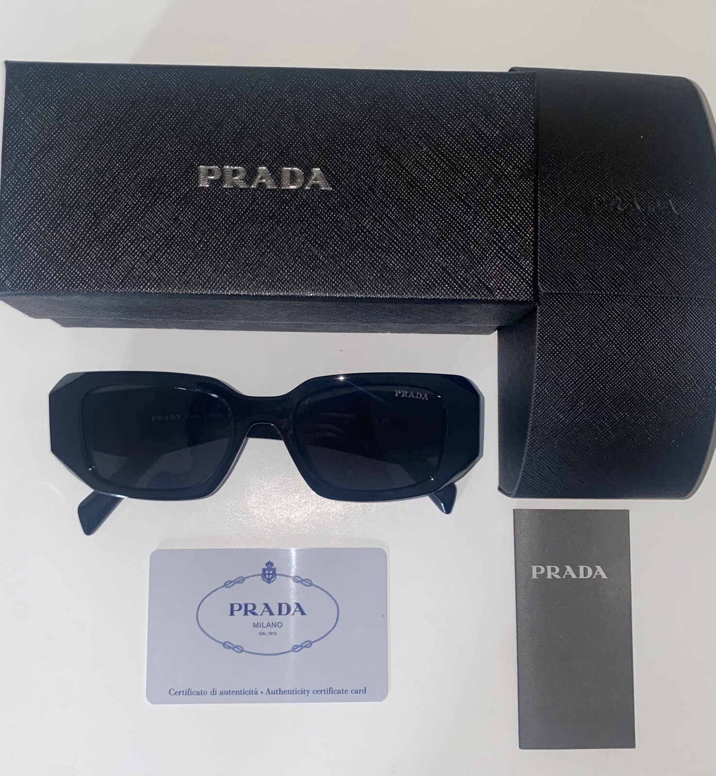 Prada PR17WS 1AB5S049 Women's Sunglasses 49 mm Black / Dark Grey Lens ...