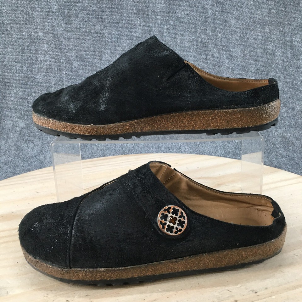 Haflinger Shoes Womens 40 Adventure Mule Clogs Flats Comfort Black Slip ...