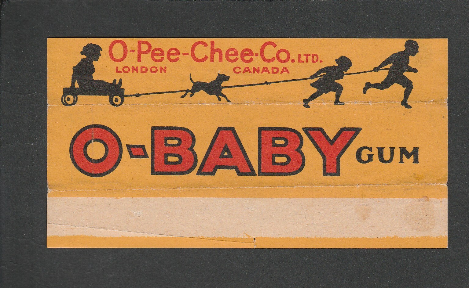 Advertising chewing gum wrapper label --- O-BABY O-PEE-CHEE London ...