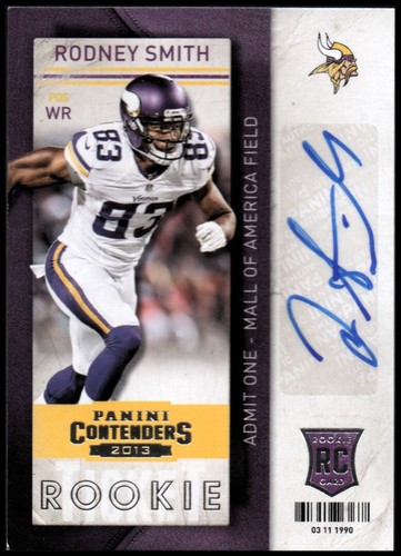 2013 Panini Contenders #177A Rodney Smith RC (no football) Auto ...
