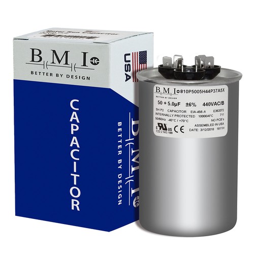 Air Conditioning HVAC Round Dual Motor Run Capacitor 50 + 5 MFD 440 ...