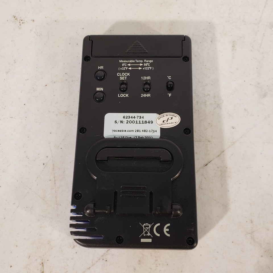 VWR Traceable 4040 Thermometer Clock Humidity Monitor 32.0 to 122.0°F ...