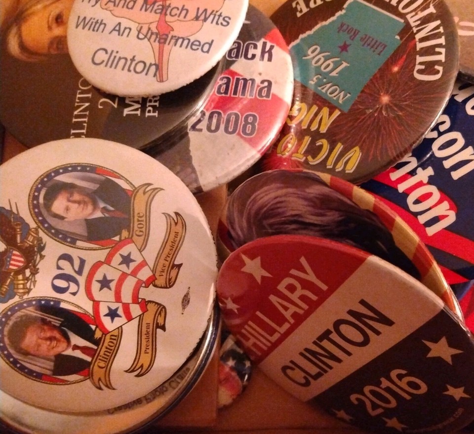 Lot 50+ Political Pin-Back Buttons Bill Hillary Clinton Gore Obama ...