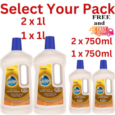Wood and Laminate Floor Cleaner Pledge Expert Care 1L-750ml Sealed Wood ...