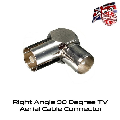 Right Angle 90 Degree TV Aerial Cable Connector Female Socket to Male ...