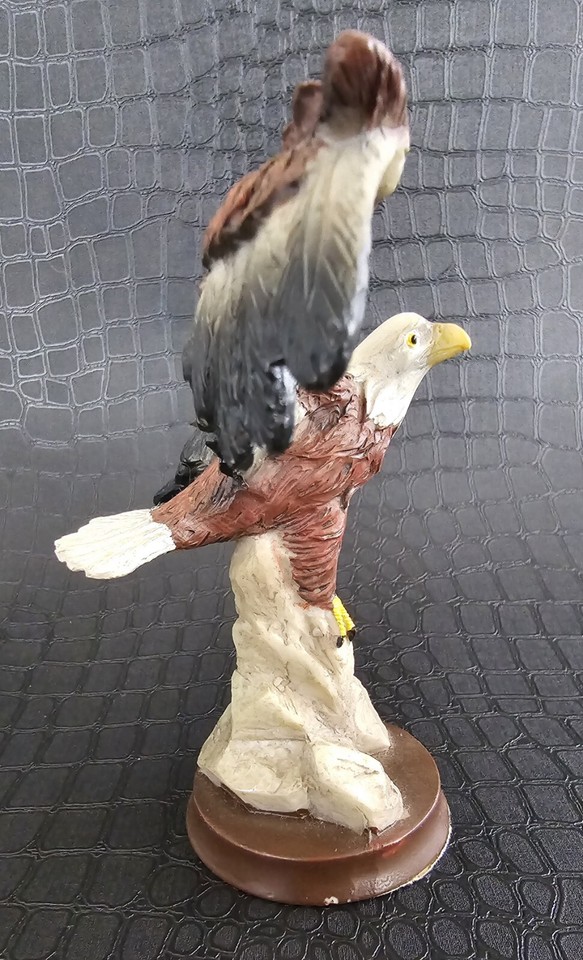 American Bald Eagle Resin Statue Perched on a Rock 5"x5" | eBay