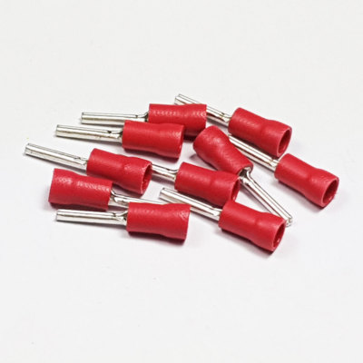 Insulated Straight Red Pin Terminal Connector Terminals Crimp ...