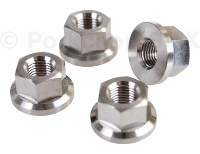 Ultralight BMX bicycle axle nuts 3/8" X 26T 26tpi - SET OF 4 - SILVER ...
