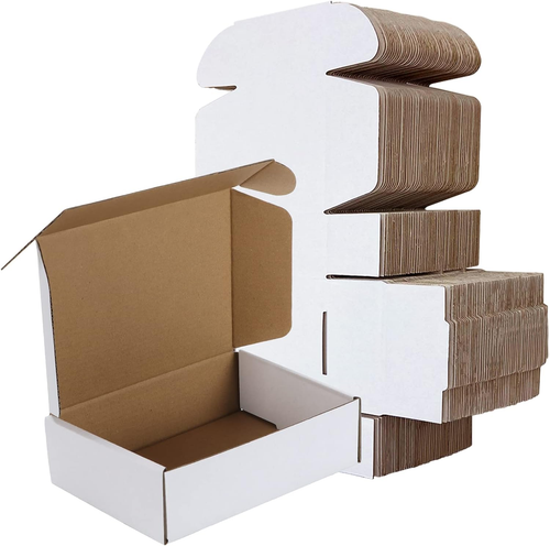 7X5X2 Shipping Boxes Set of 50, White Small Corrugated Cardboard Box ...