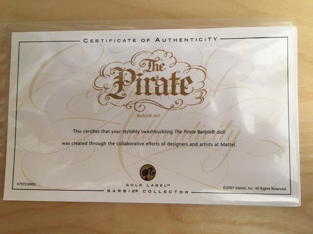 Barbie THE PIRATE 2007 #K7972 Mattel Barbie Collector Gold Label NRFB ...