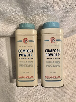 (2) Vintage Comfort Powder Medicated Powder Parke, Davis & Co. Tin, 4 ...