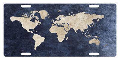 WORLD MAP Custom License Plate GEOGRAPHY Blue Version | eBay