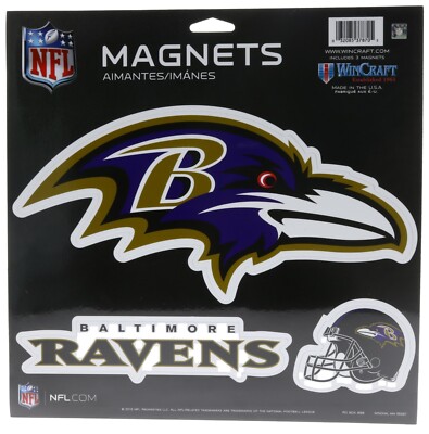 Baltimore Ravens NFL 3 piece set Magnets 5x10 inch Raven Head | eBay