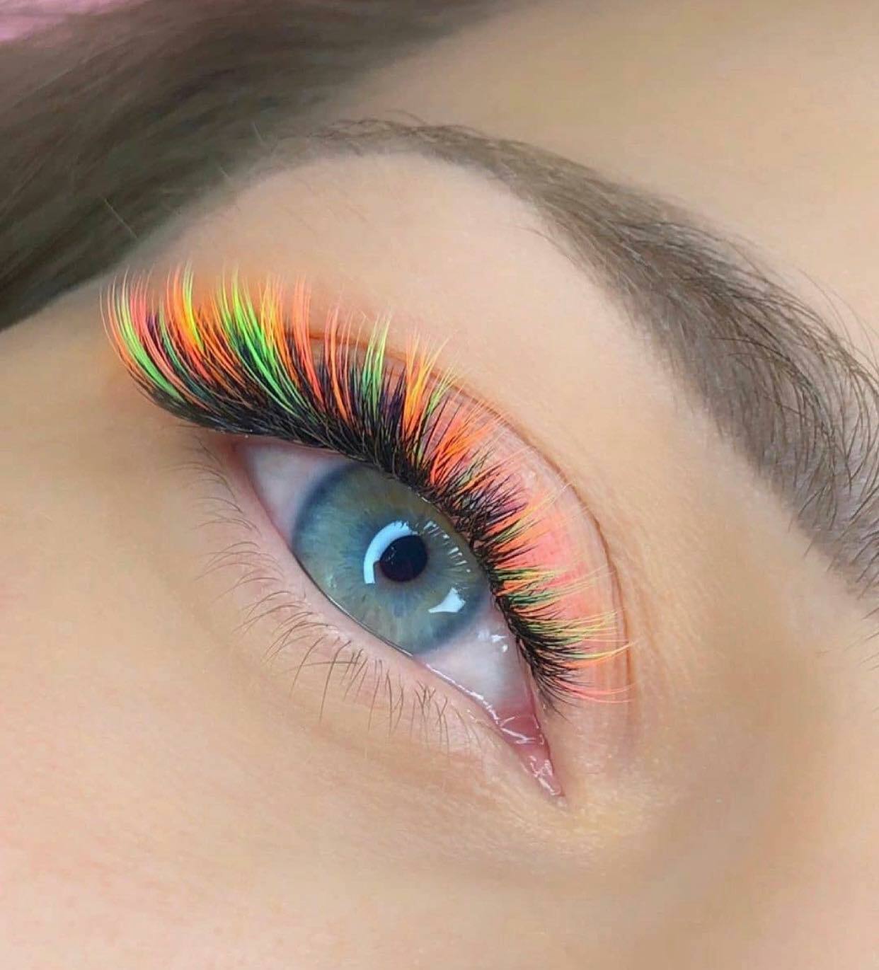 Individual Neon Colour Lashes Eyelash Extension D/0.07 NEON ORANGE ...