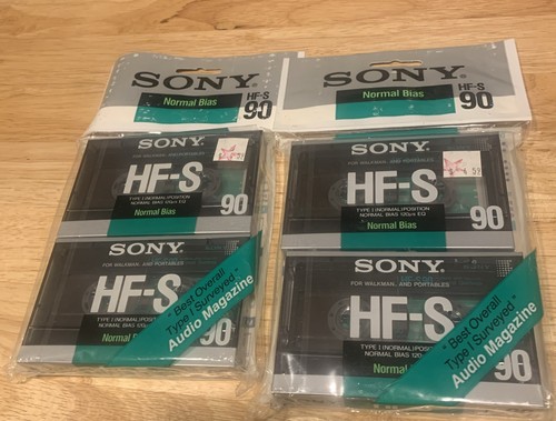 (4 ) New Sealed Sony HF-S 90 Blank Audio Cassette Tapes Type I Normal ...