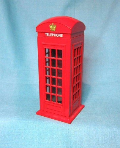 London Royal Red Cast Metal British Telephone Booth Coin Bank SHIV ...