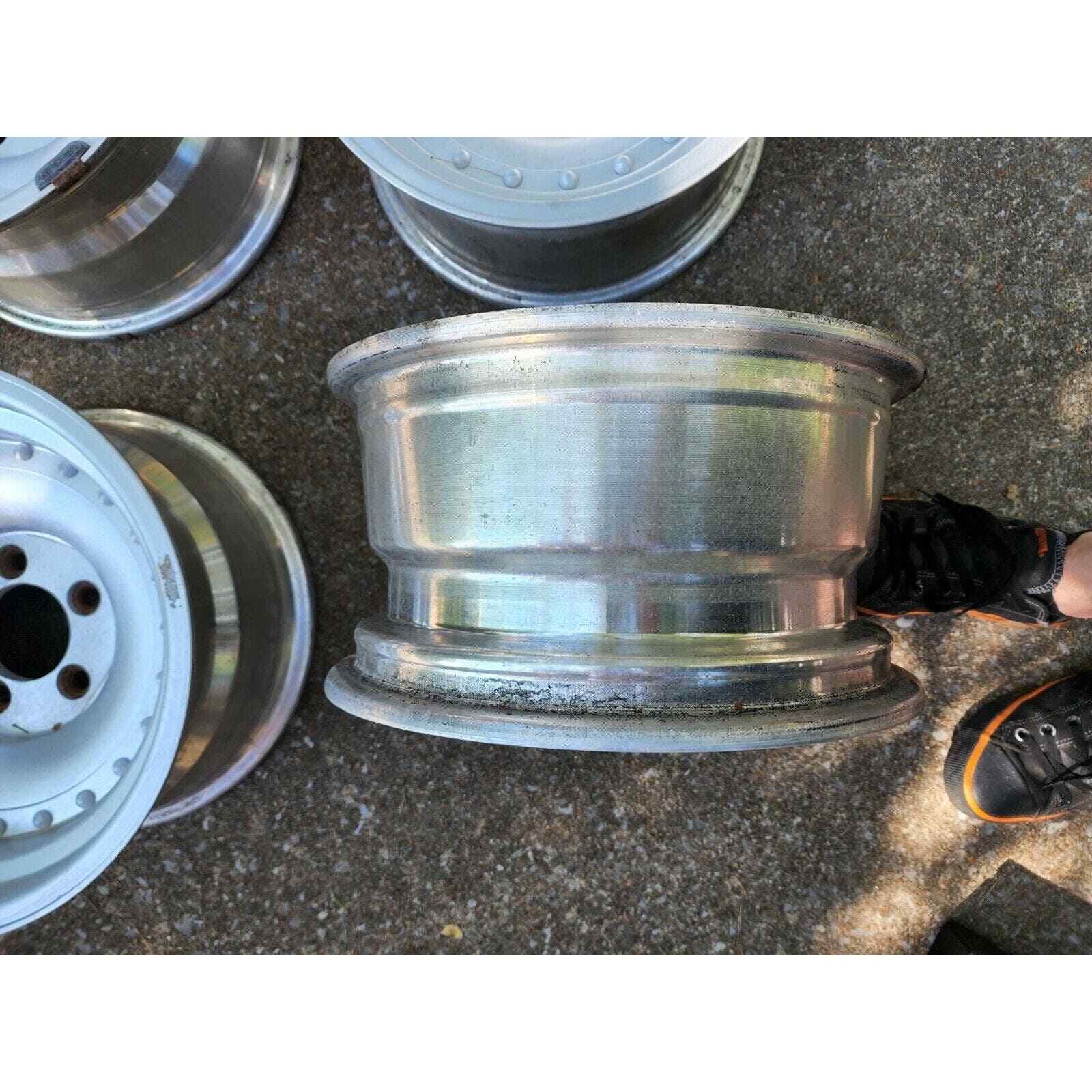 Vintage aluminum Centerline style wheels staggered gasser 14 in front ...