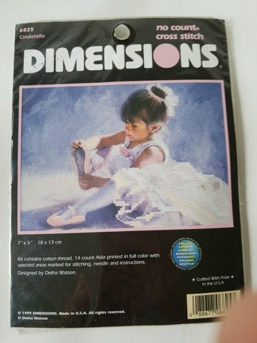 Dimensions Cinderella Cross Stitch Kit Ballerina Girl 7x5" Detha Watson ...