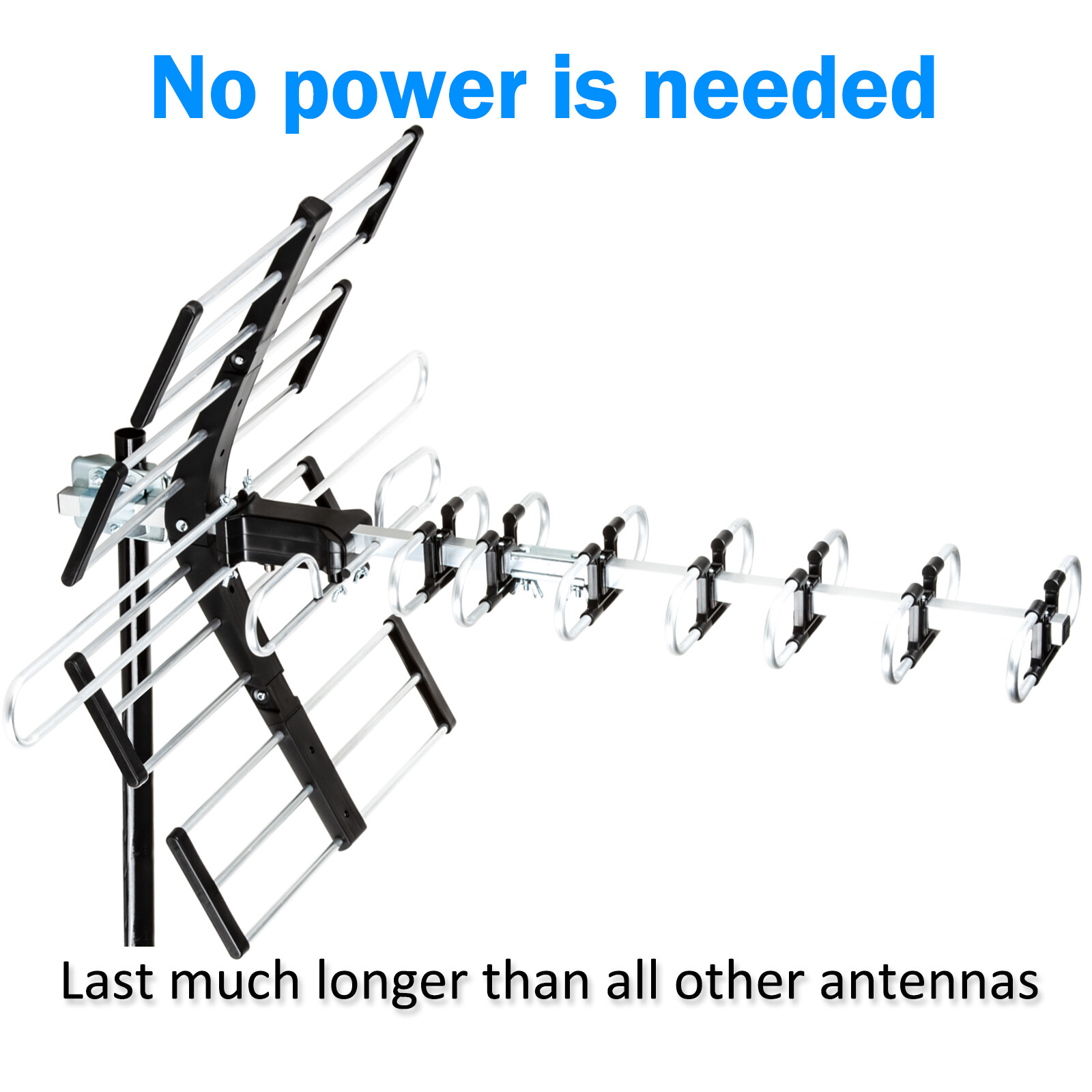 Outdoor TV Antenna, Long Range Antenna, 4K 1080P VHF UHF Digital HDTV ...
