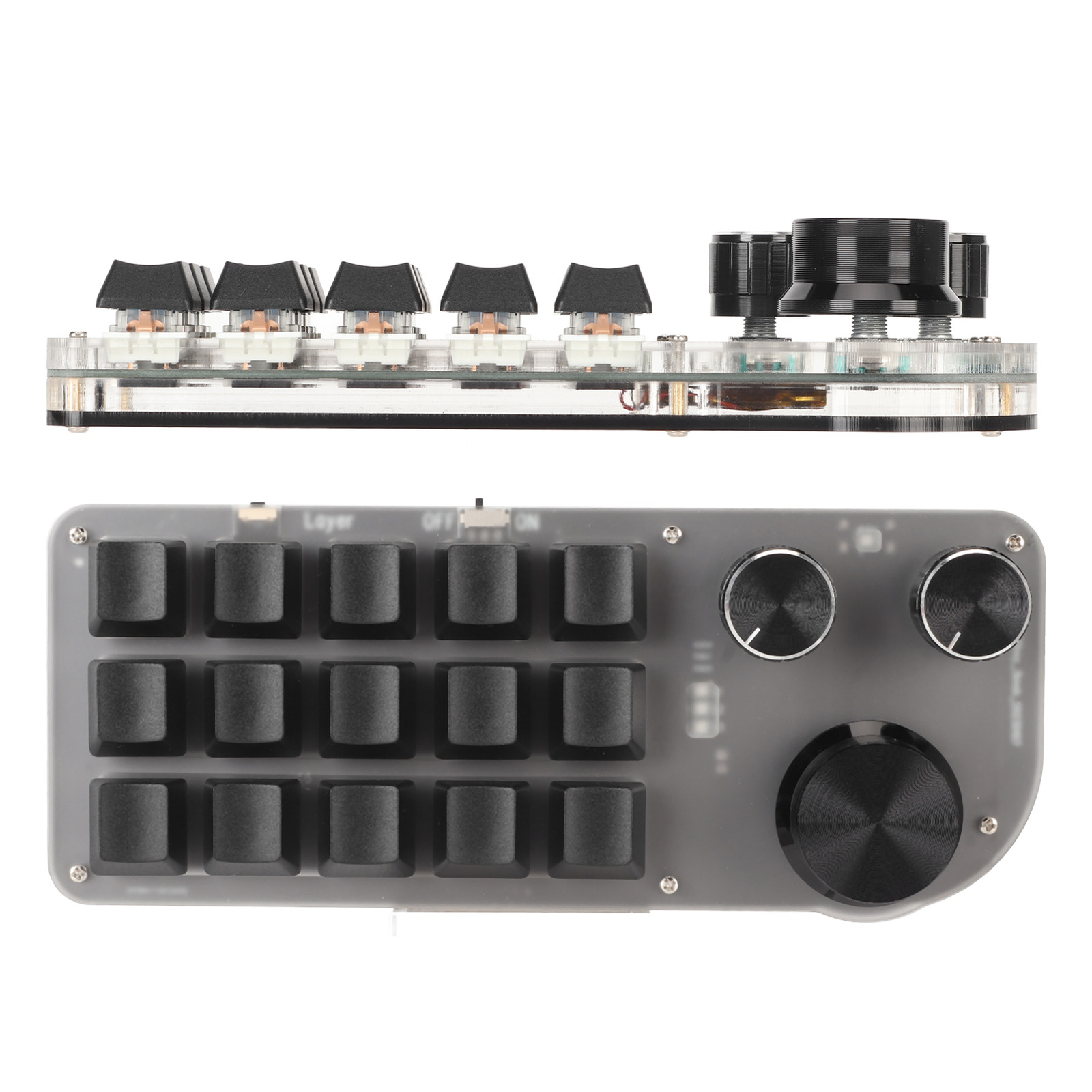 Programmable Keyboard 3 Knobs 15 Keys RGB BT DIY Mechanical Gaming ...