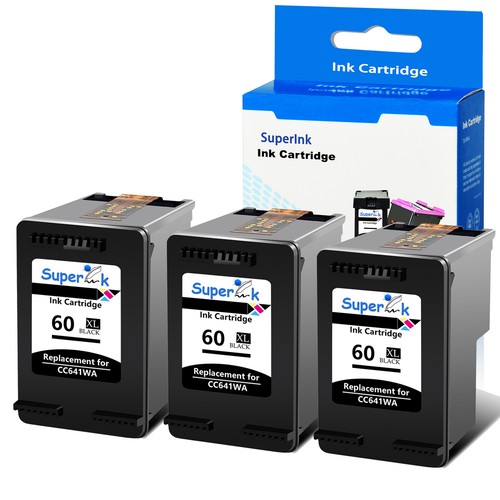 3xBlack Ink Cartridge for HP 60 XL 60XL Photosmart C4610 C4650 C4685 ...