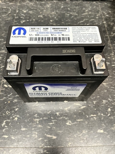 Vehicle Battery-L VIN G Mopar BBAUX101AB for sale online | eBay