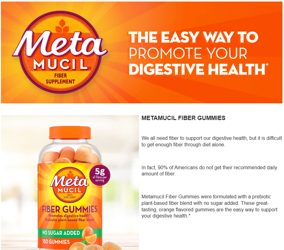 Metamucil Fiber Gummies No Added Sugar Prebiotics 180 Ct Exp 01/2026 ...