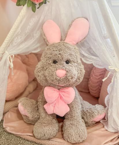 Giant Bunny Stuffed Animal-31.5" Large Stuffed Bunny, Grey Easter ...