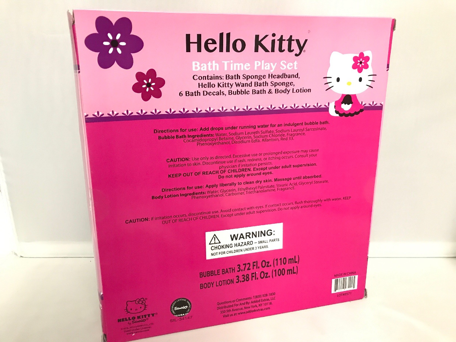 Hello Kitty Bath Time Play Set Bath Sponge Headband, Wand, Bubble Bath ...