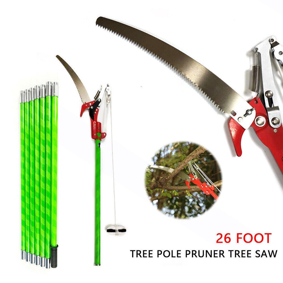 26 ft Extendable Tree Pruner Garden Tool Pole Saw Branch Long Reach ...