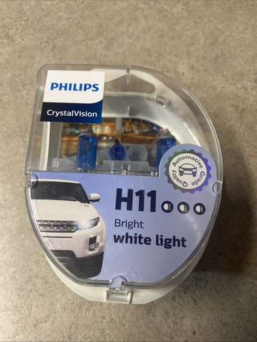 Philips Crystal Vision Automobile Car Headlight Bulbs H11 Bright White ...
