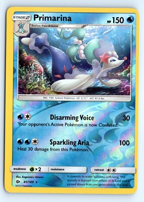 Pokemon Primarina #41/149 SM Base Set tcg Rare LP | eBay