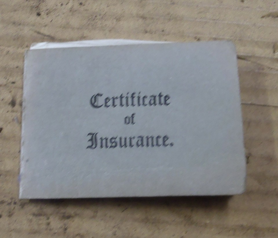 Original 1934 Motor Insurance Cover Note Document,with Holder Case,Rare ...