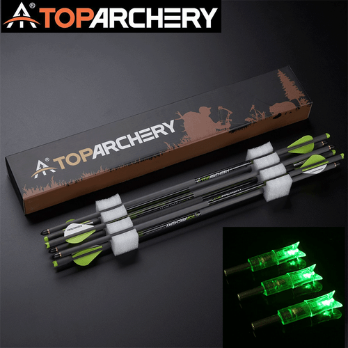 6Pcs 20'' Crossbows Bolts Pure Carbon Arrows 385Grain .006 With 3X ...