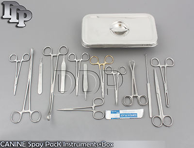 CANINE Spay Pack | 19 Instruments+Box Veterinary SURGICAL INSTRUMENTS ...