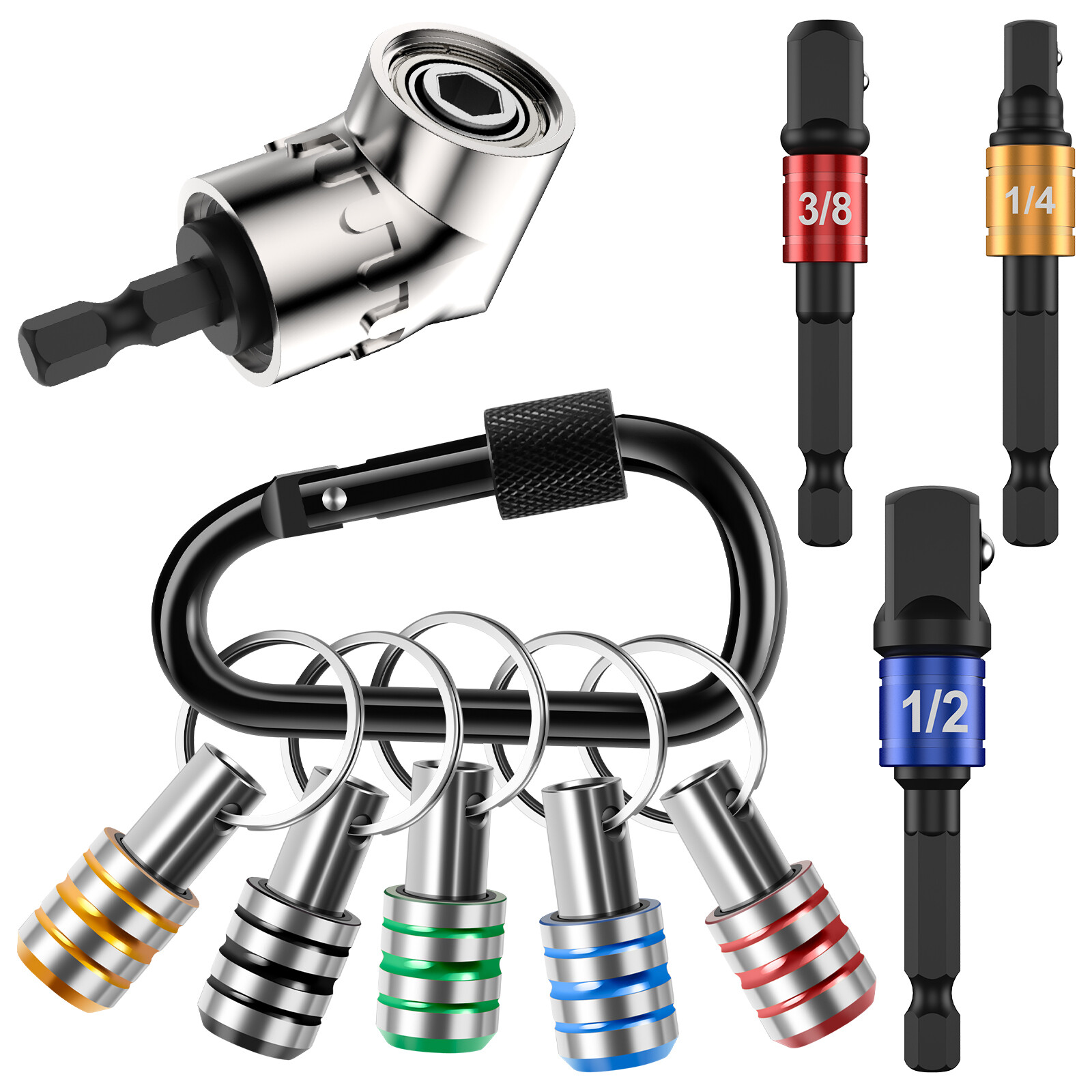 5Pcs 1/4" Hex Shank Screwdriver Bit Holder Aluminum Alloy Bit Holder ...