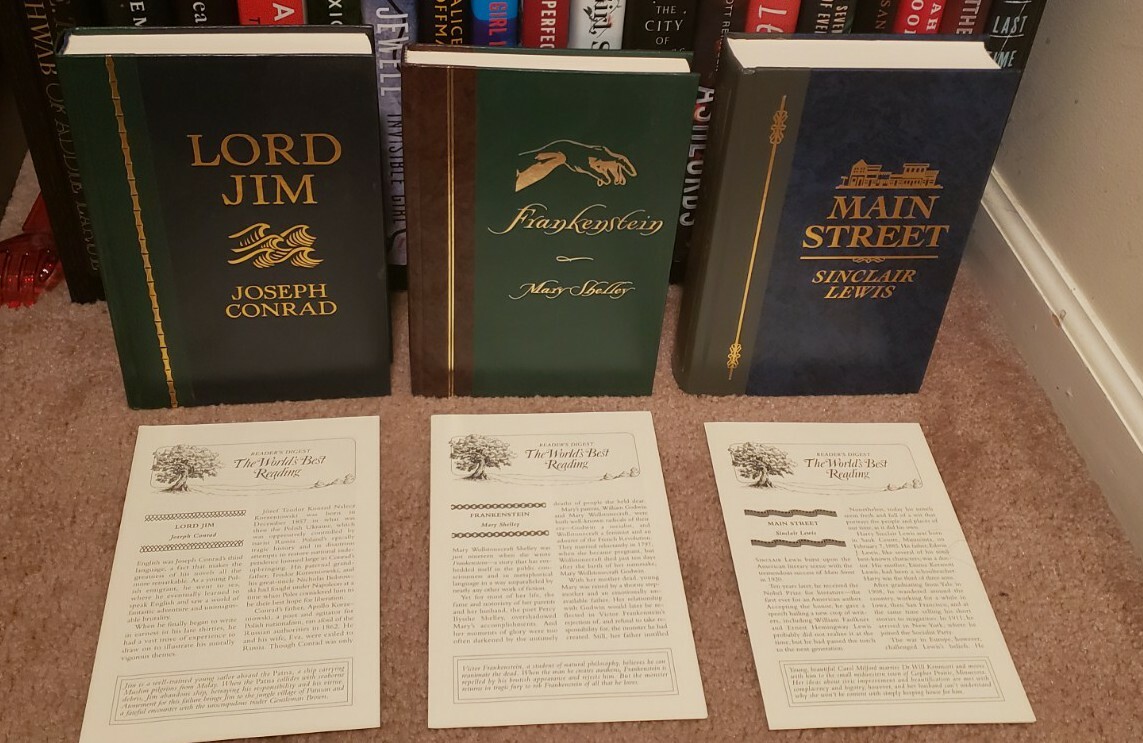 3 RARE Reader's Digest World's Best Reading-Lord Jim, Frankenstein ...