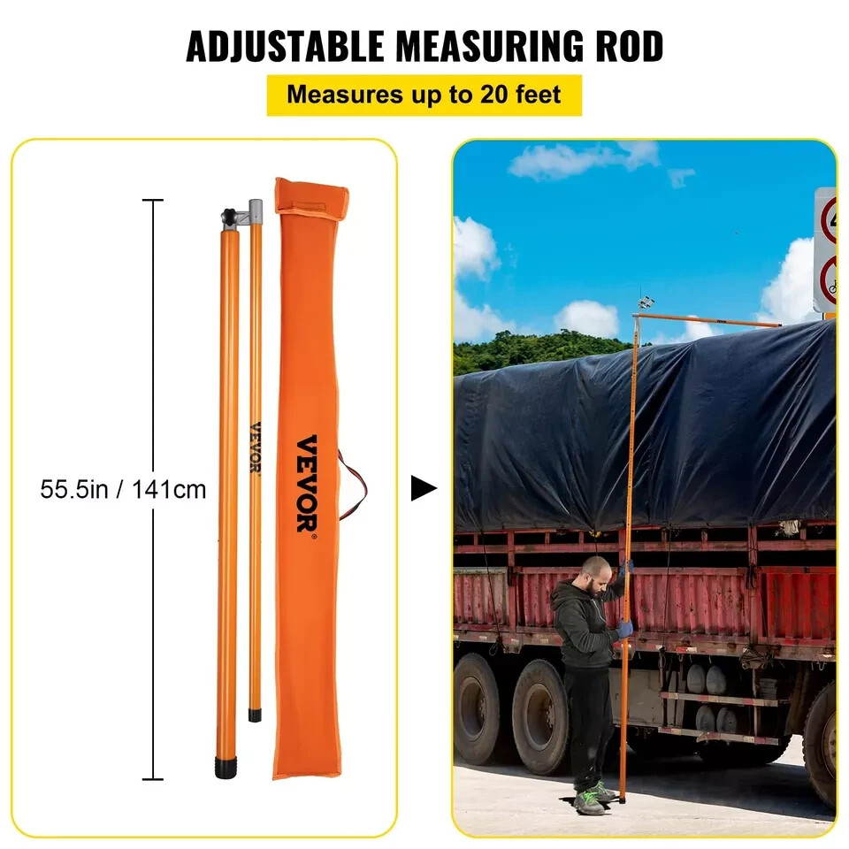 VEVOR Load Height Measuring Stick 20 Sturdy Truck Height Stick Easy to ...