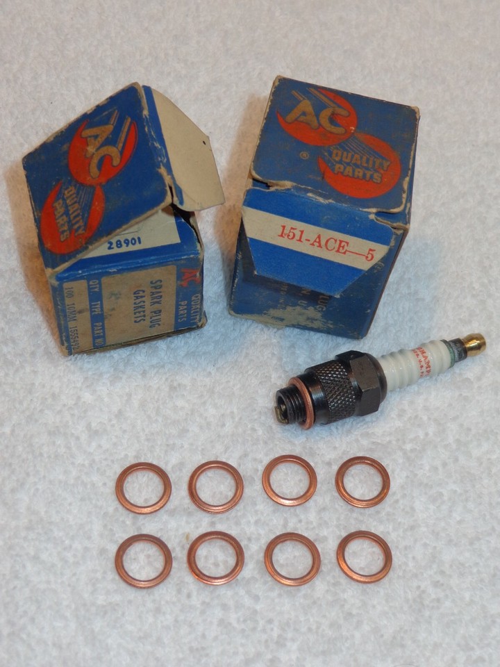 (8)...‘NOS’ AC -10mm Spark Plug Gaskets....Copper....Slip-on | eBay