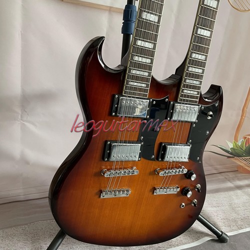 Double Neck VS Color Electric Guitar 12+6 Strings Solid Body Rosewood ...