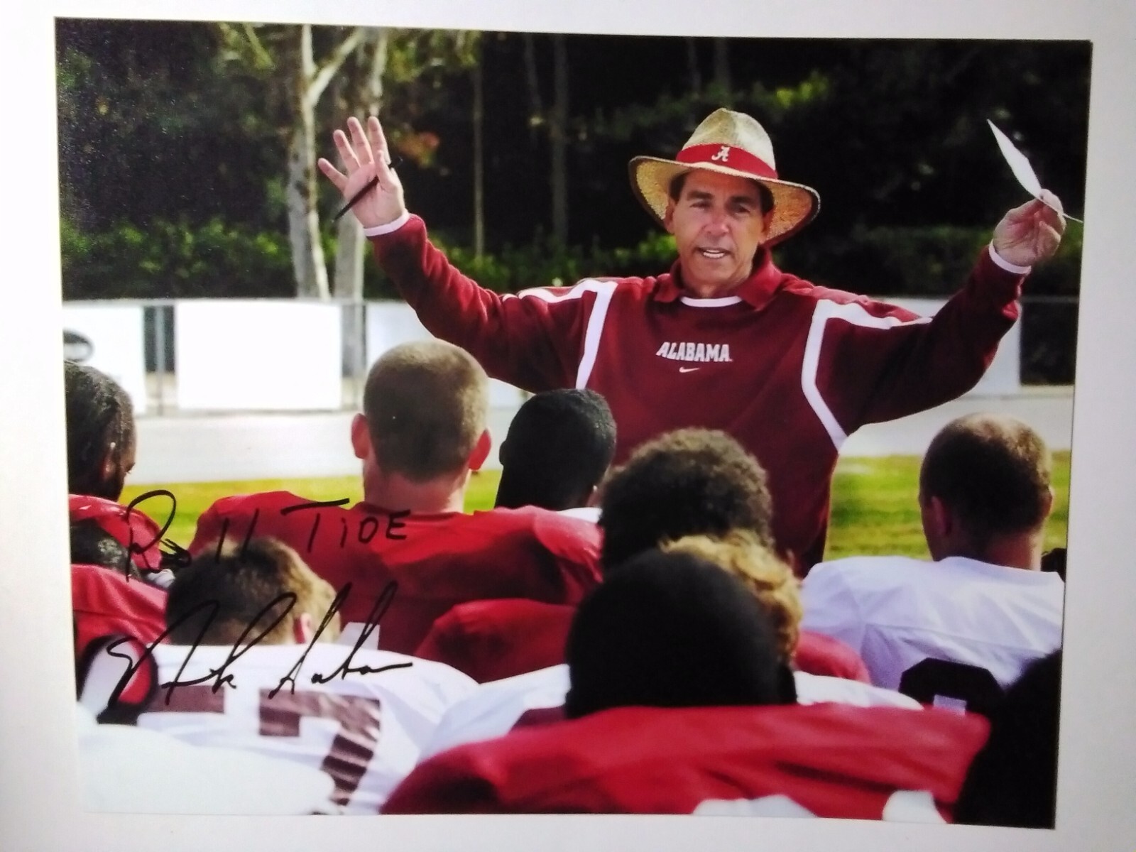Nick Saban Preprint Autograph Photo obtained from Univeristy of Alabama ...