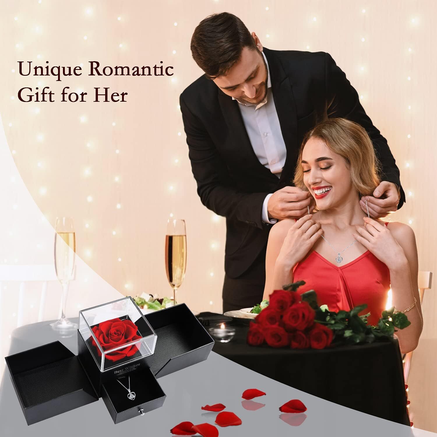 Eternal Rose Box,Handmade Rose Gift Box,Rose Jewellery Gift Box for ...