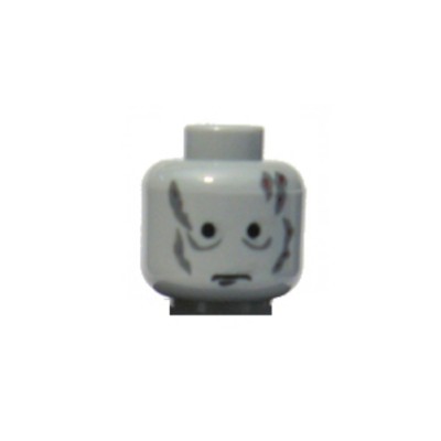 LEGO - Minifig, Head Male Scars Gray Left & Right, No Eyebrows (Darth ...